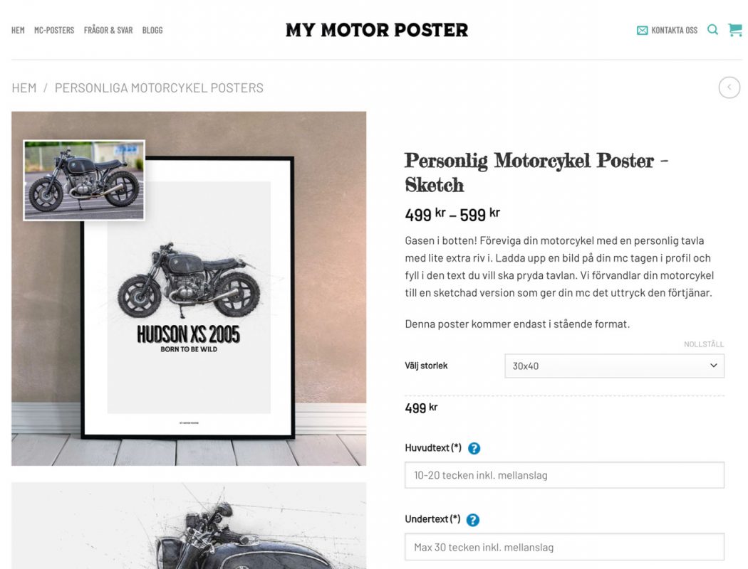Personliga MC-posters - My Motor Poster